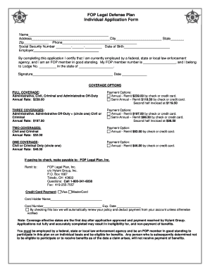 Fillable Online HR-218 FOP Legal Defense Plan, Inc. Fax Email Print ...