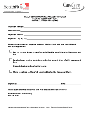 Fillable Online healthplus HEALTHPLUS IMAGING MANAGEMENT PROGRAM ...