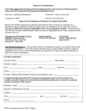 Fillable Online healthplus Part D plans must include this Request for ...