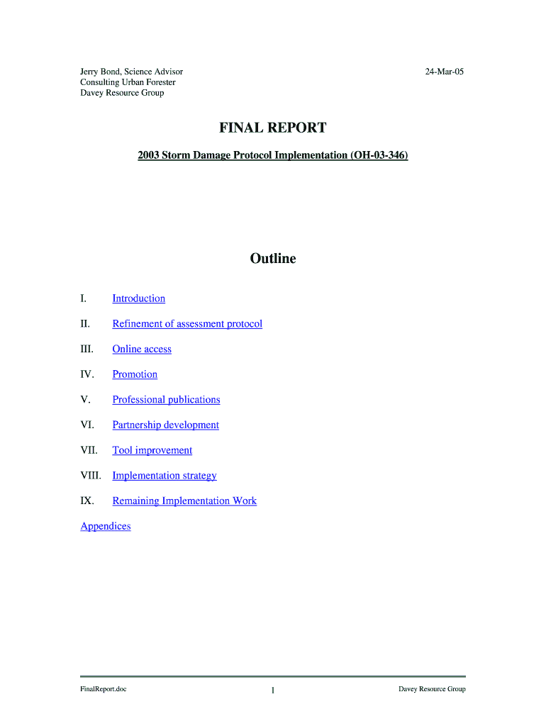 Fillable Online itreetools 2003 Storm Damage Protocol Implementation ...