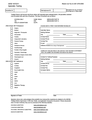 Fillable Online Specialty Testing Form - Arkansas Blue Cross and Blue ...