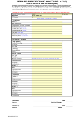 Fillable Online MFMA IMPLEMENTATION AND MONITORING - s 178(2) Fax Email ...