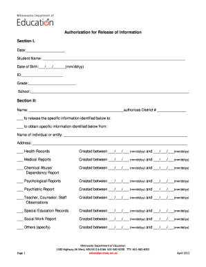 Fillable Online directionservice Authorization to Release Information ...