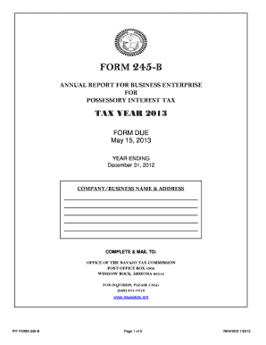 Fillable Online FORM 245-B - Office of the Navajo Tax Commission Fax ...