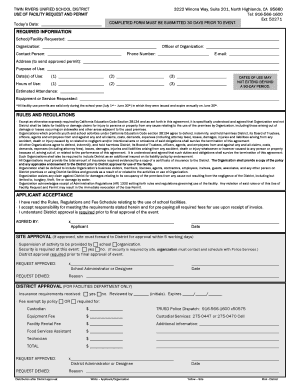 Fillable Online twinriversusd Twin Rivers Unified School District Facility Use Request Form Fax ...