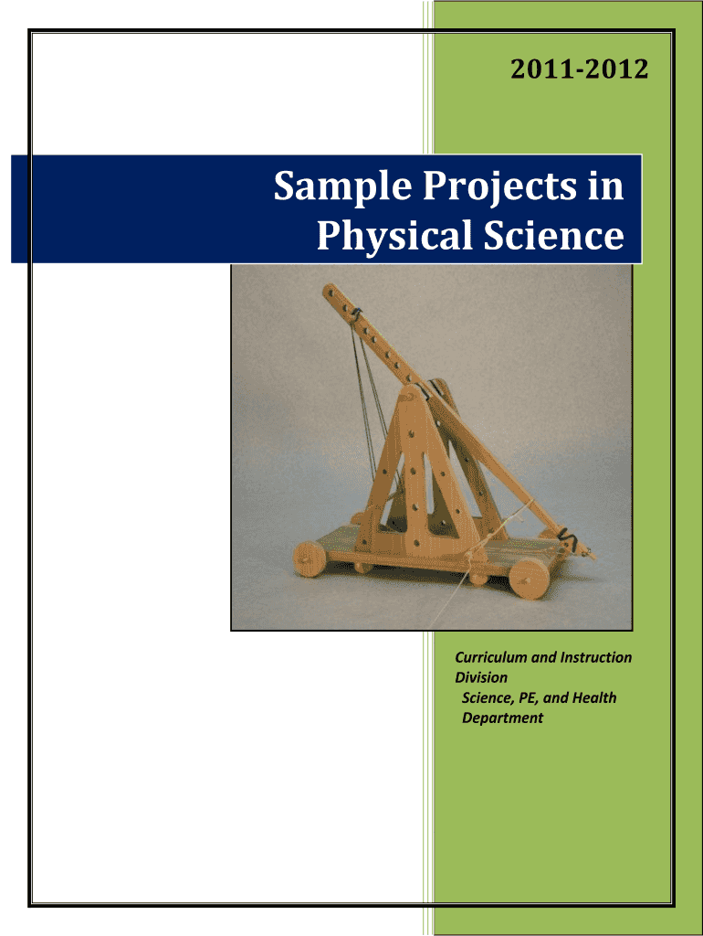 Fillable Online twinriversusd Sample Projects in Physical Science Fax Email Print - pdfFiller