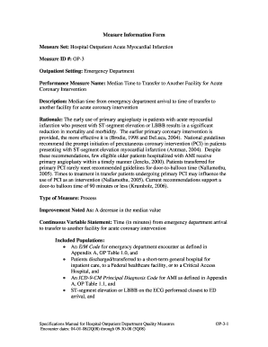 Fillable Online Measure Information Form Measure Set: Hospital ...