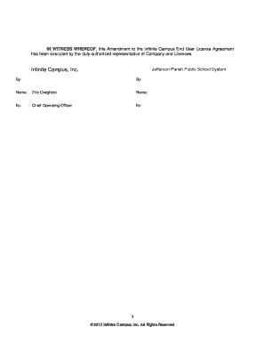 Fillable Online esb jppss k12 la Amendment to the Infinite Campus ...