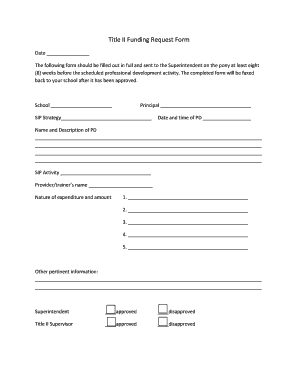 Fillable Online Title II Funding Request Form Fax Email Print - pdfFiller