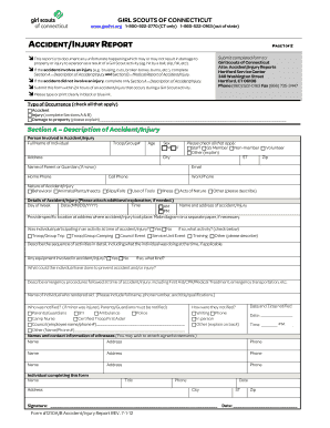Fillable Online gsofct Accident Incident Report form - Girl Scouts of ...