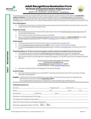 Fillable Online gsofct Girl Scouts of Connecticut Outdoor Enthusiast ...