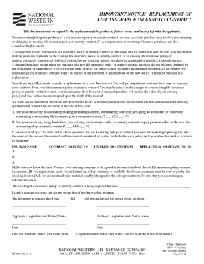Fillable Online REPLACEMENT OF LIFE INSURANCE OR ANNUITy CONTRACT Fax ...