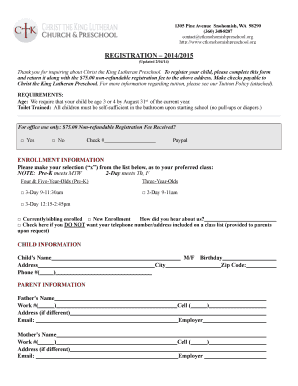 Fillable Online ctksnohomishpreschool Registration forms can be downloaded here - Christ the ...