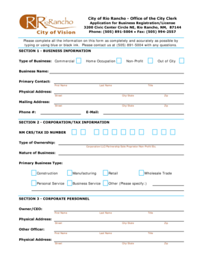 Fillable Online Revised Business Application - Web - The Official Site ...