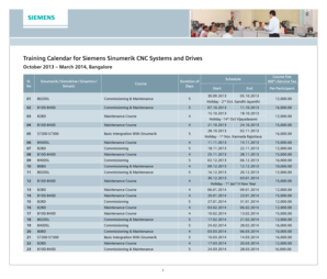 Fillable Online s Training Calendar for Siemens Sinumerik CNC Systems ...