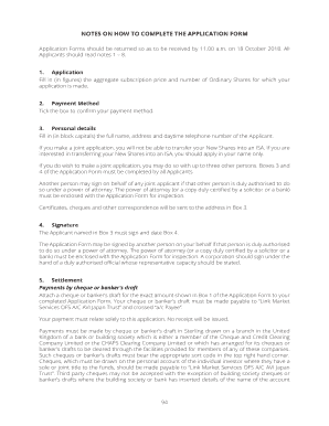 Fillable Online notes on how to complete the application form - AVI ...