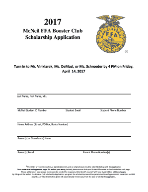 McNeil FFA Booster Club - Fill and Sign Printable Template Online