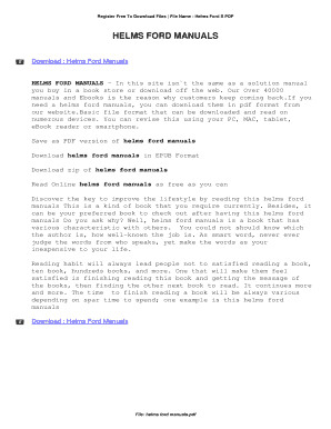 Fillable Online Helms Ford Manuals. Helms Ford Manuals Fax Email Print ...