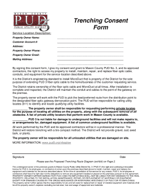 Fillable Online Trenching Consent Form - Mason PUD 3 Fax Email Print ...