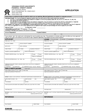 Fillable Online Virginia State University Federal Credit Union Loan ...