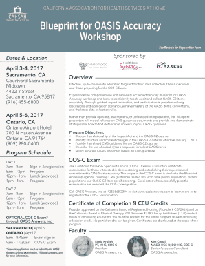 Fillable Online Blueprint for OASIS Accuracy Workshop - Cahsah Fax ...