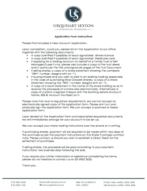 Fillable Online Application Form Instructions Please find included a ...