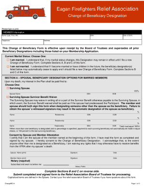 Fillable Online Combined Change of Beneficiary Form Fax Email Print ...