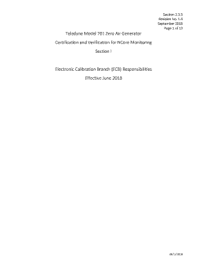Fillable Online Teledyne Model 701 Zero Air Generator Certification and ...