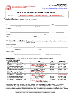Fillable Online student registration - North Metropolitan TAFE Fax ...