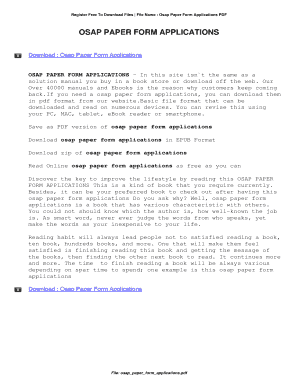 Fillable Online Osap Paper Form Applications. Osap Paper Form ...