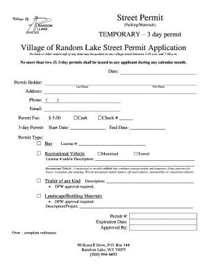 Fillable Online Street Permit Fax Email Print - pdfFiller