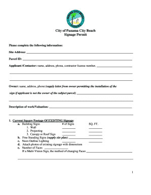 Fillable Online Signage Permit Fax Email Print - pdfFiller