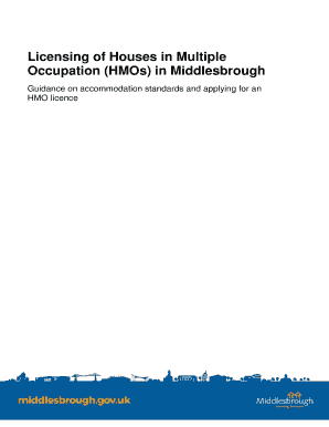 Fillable Online Licensing of Houses in Multiple Occupation (HMOs) in ...
