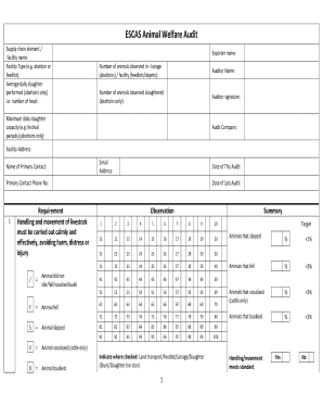 Fillable Online ESCAS Animal Welfare Audit Fax Email Print - pdfFiller