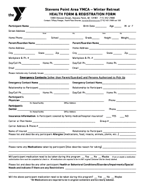 Fillable Online Teen Winter Retreat Registration Form Fax Email Print ...