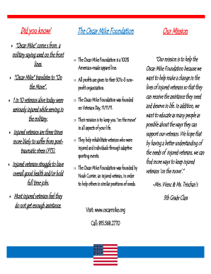 Fillable Online The Oscar Mike Foundation Our Mission - Alden-Hebron ...