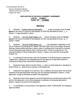 Fillable Online DECLARATION OF NO-BUILD EASEMENT AGREEMENT ...