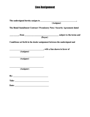 Fillable Online Lien Assignment Fax Email Print - pdfFiller