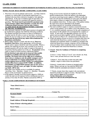 Fillable Online claim form - NHS Shetland Fax Email Print - pdfFiller