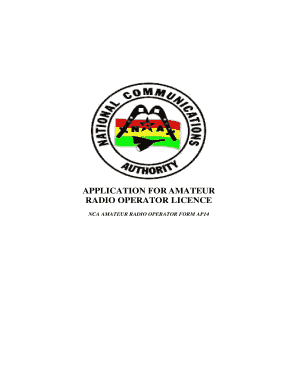 Fillable Online Application Form for Amateur Radio Operator Licence ...