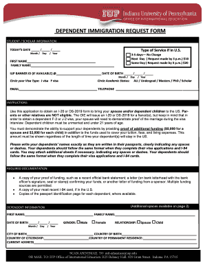 Fillable Online DEPENDENT IMMIGRATION REQUEST FORM Fax Email Print ...