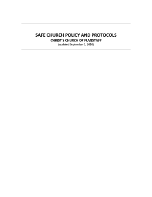 Fillable Online safe church policy and protocols - Christ's Church of ...