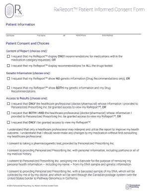 Fillable Online RxReport Informed Consent Form (Pathway) Fax Email ...