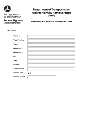 Fillable Online National Highway Institute Training Payment Form Fax ...