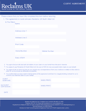 Fillable Online Reclaims UK (Claims Form) Fax Email Print - pdfFiller