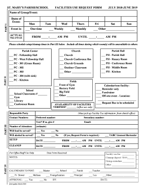 Fillable Online ST. MARY S PARISH/SCHOOL FACILITIES USE REQUEST FORM ...