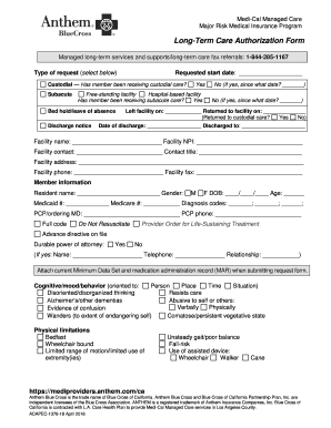 Fillable Online Long-Term Care Authorization Form Fax Email Print ...