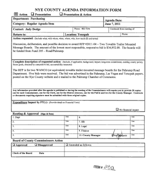 Fillable Online 1 Li NYE COUNTY AGENDA INFORMATION FORM Fax Email Print ...