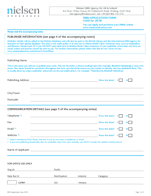 Isbn Application Form Download - Fill Online, Printable, Fillable ...