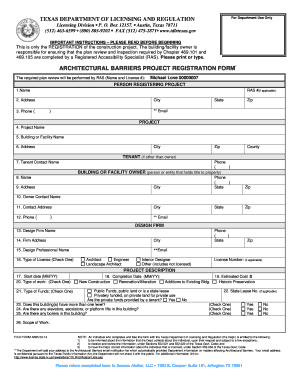 Fillable Online Architectural Barriers Project Registration form ...